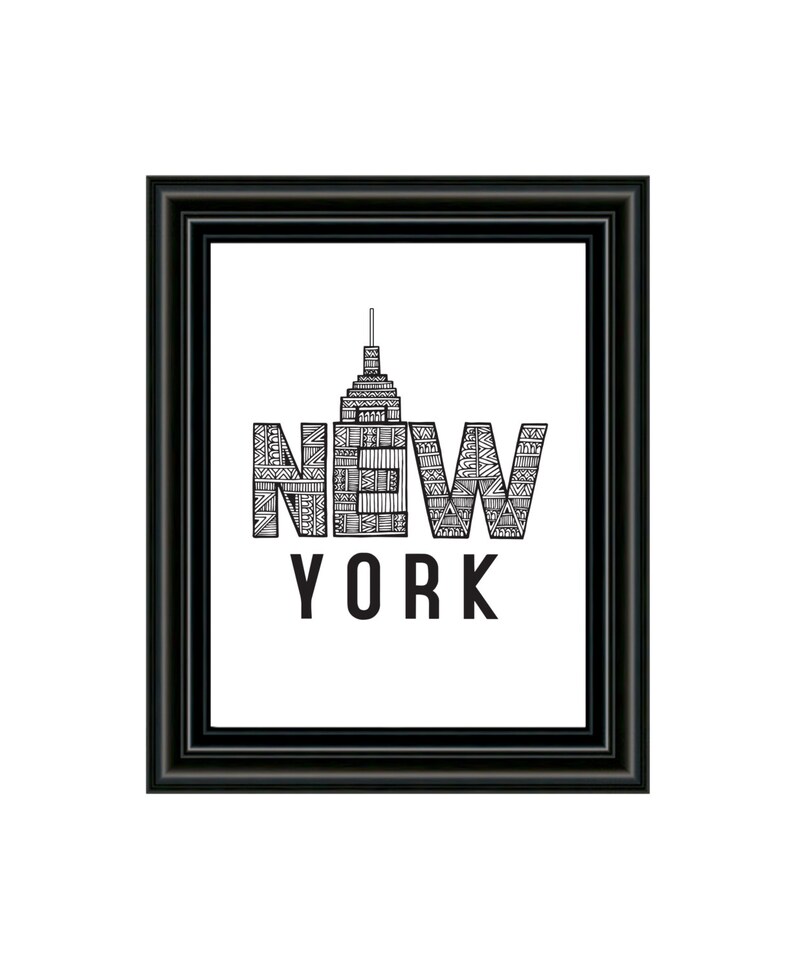 Coloring Page Download Printable Art Download New York - Etsy