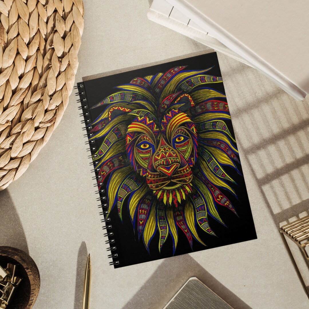 Lion Notebook Animal Notebook 80 Page Spiral Notebook - Etsy
