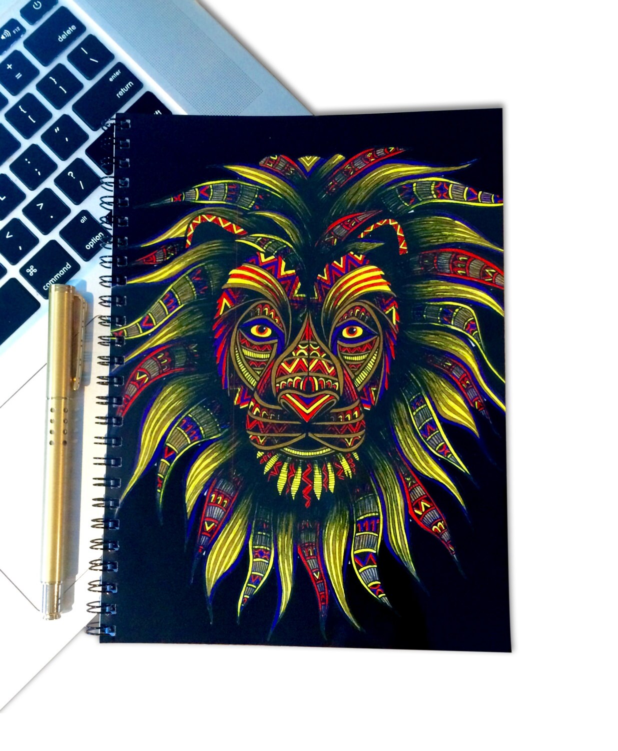 Lion Notebook Animal Notebook 80 Page Spiral Notebook - Etsy