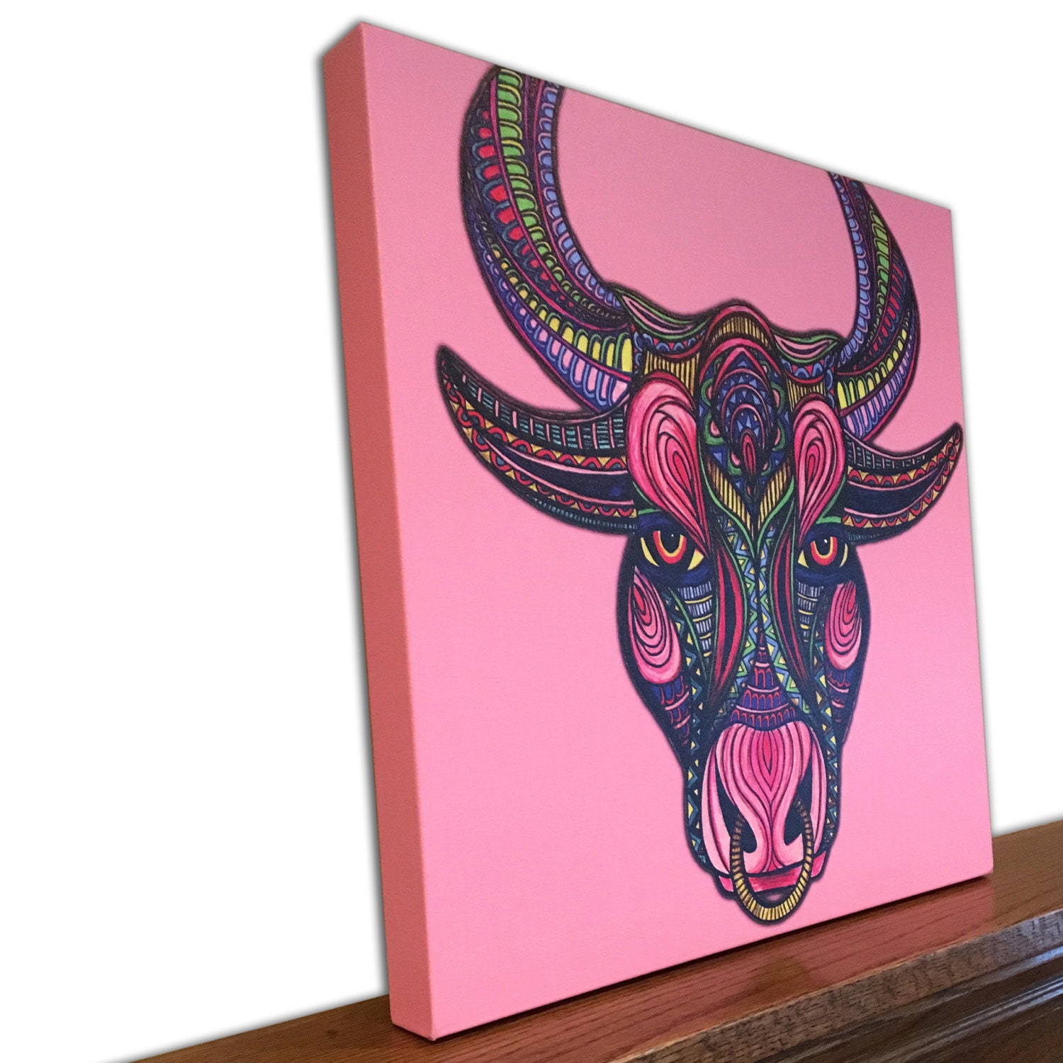 Animal Canvas Art Bull Wall Art Home Decor Taurus | Etsy