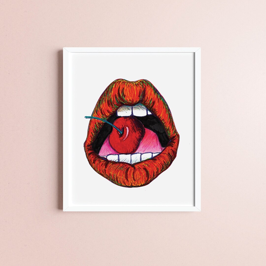 Printable Art Download - Red Lips Art Print - PDF Printable Art ...