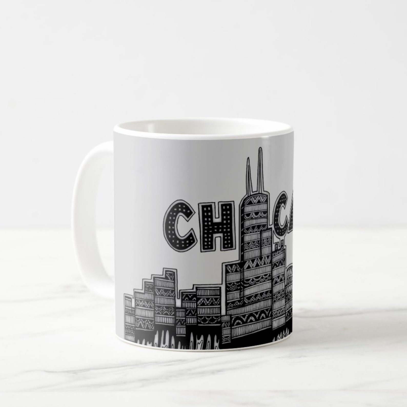 Chicago Coffee Mug 11oz. Mug Chicago Skyline Cup Windy - Etsy