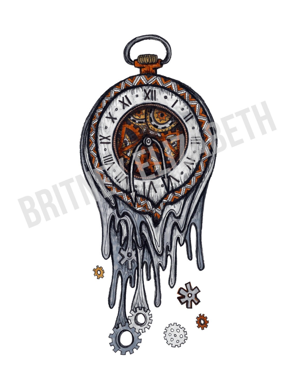 Printable Art Download - Clock Art Print - PDF Printable Art - Instant ...