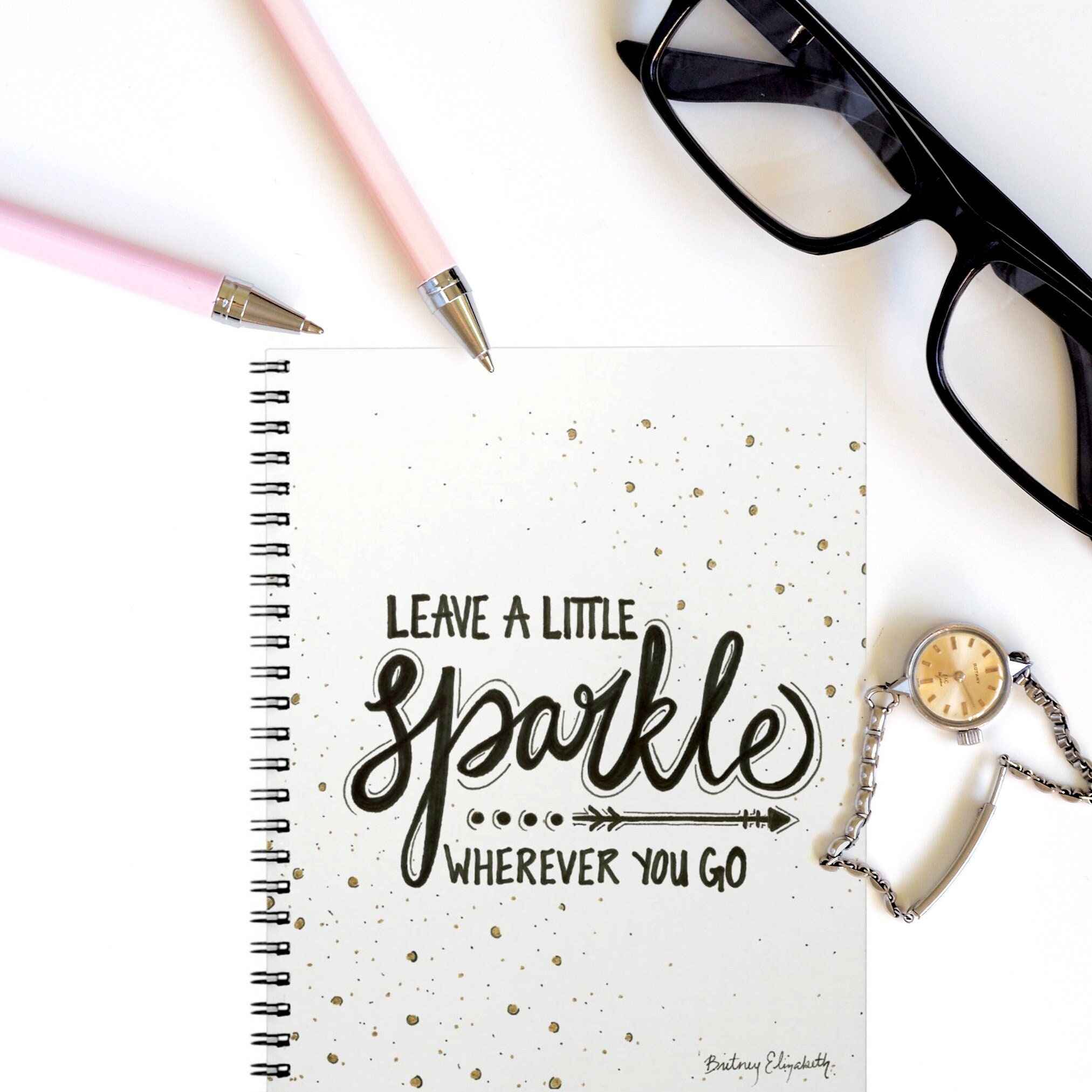 Quote Notebook - Calligraphy Notebook - 80 Page Spiral Notebook ...