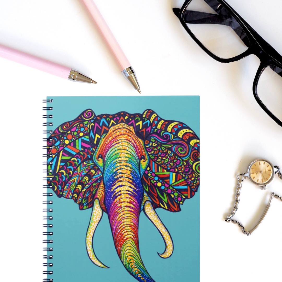 Elephant Notebook Animal Notebook 80 Page Spiral Notebook Spiral ...