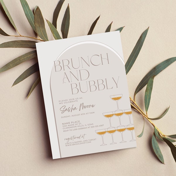 Champagne Brunch Bridal Shower Invitations - Etsy