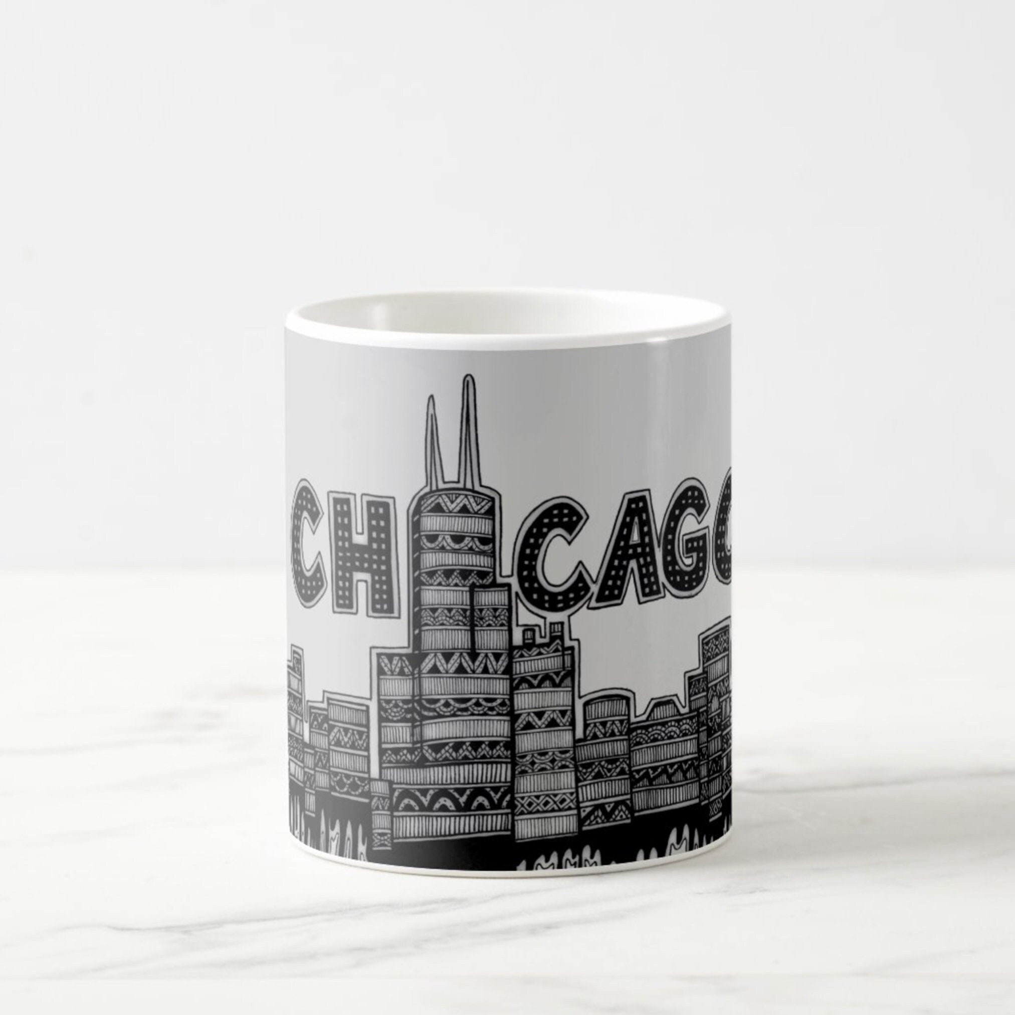 Chicago Coffee Mug 11oz. Mug Chicago Skyline Cup Windy - Etsy