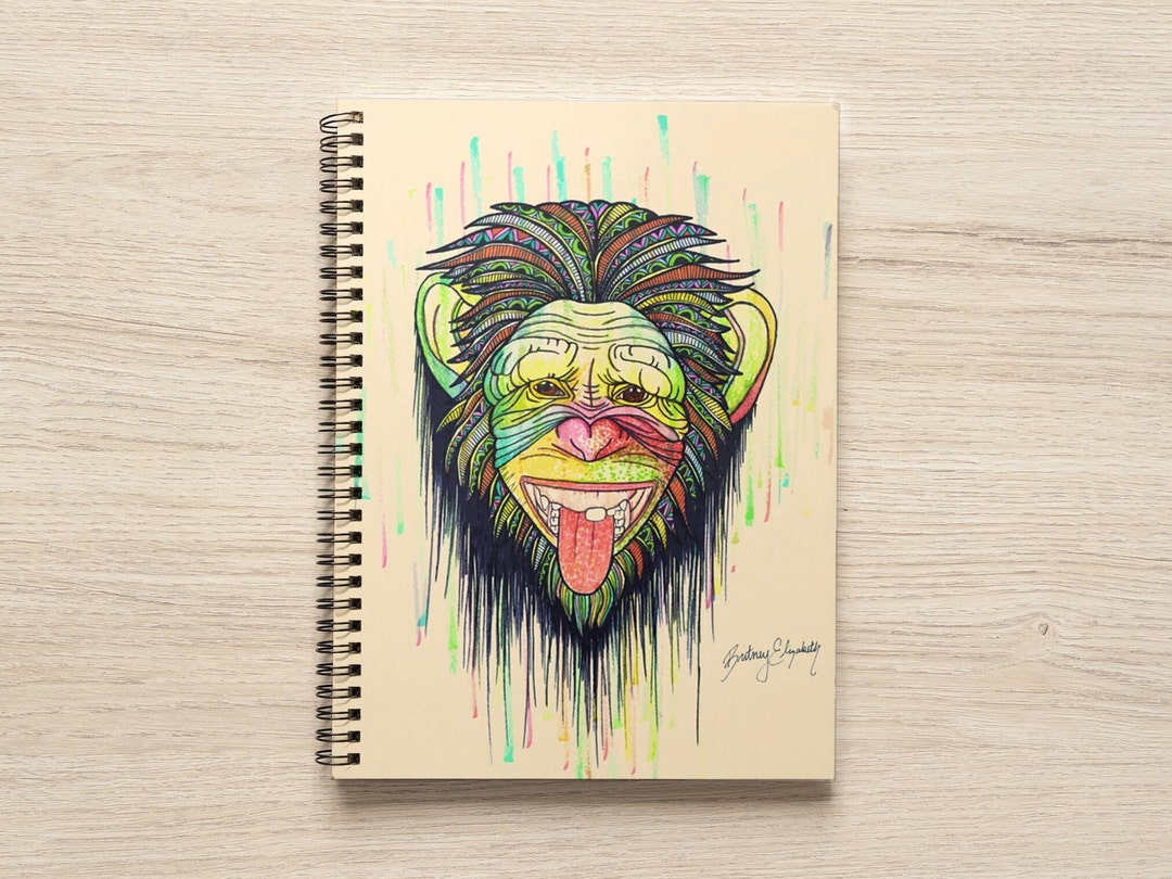 Funny Monkey Notebook - Animal Notebook - 80 Page Spiral Notebook ...