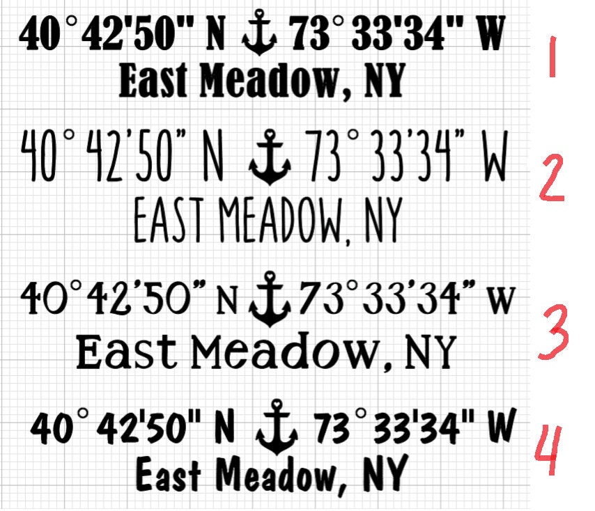Long Island Coordinates Nautical Latitude Longitude Wood | Etsy
