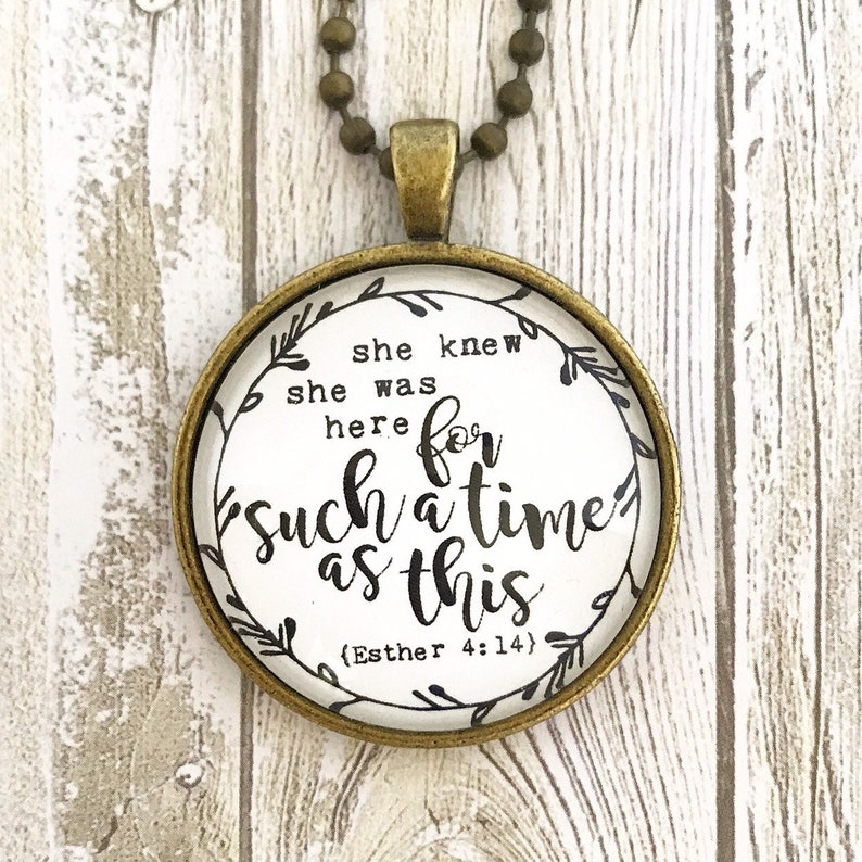 She Knew She Was Here for Such a Time as This Esther 4:14 Necklace ...