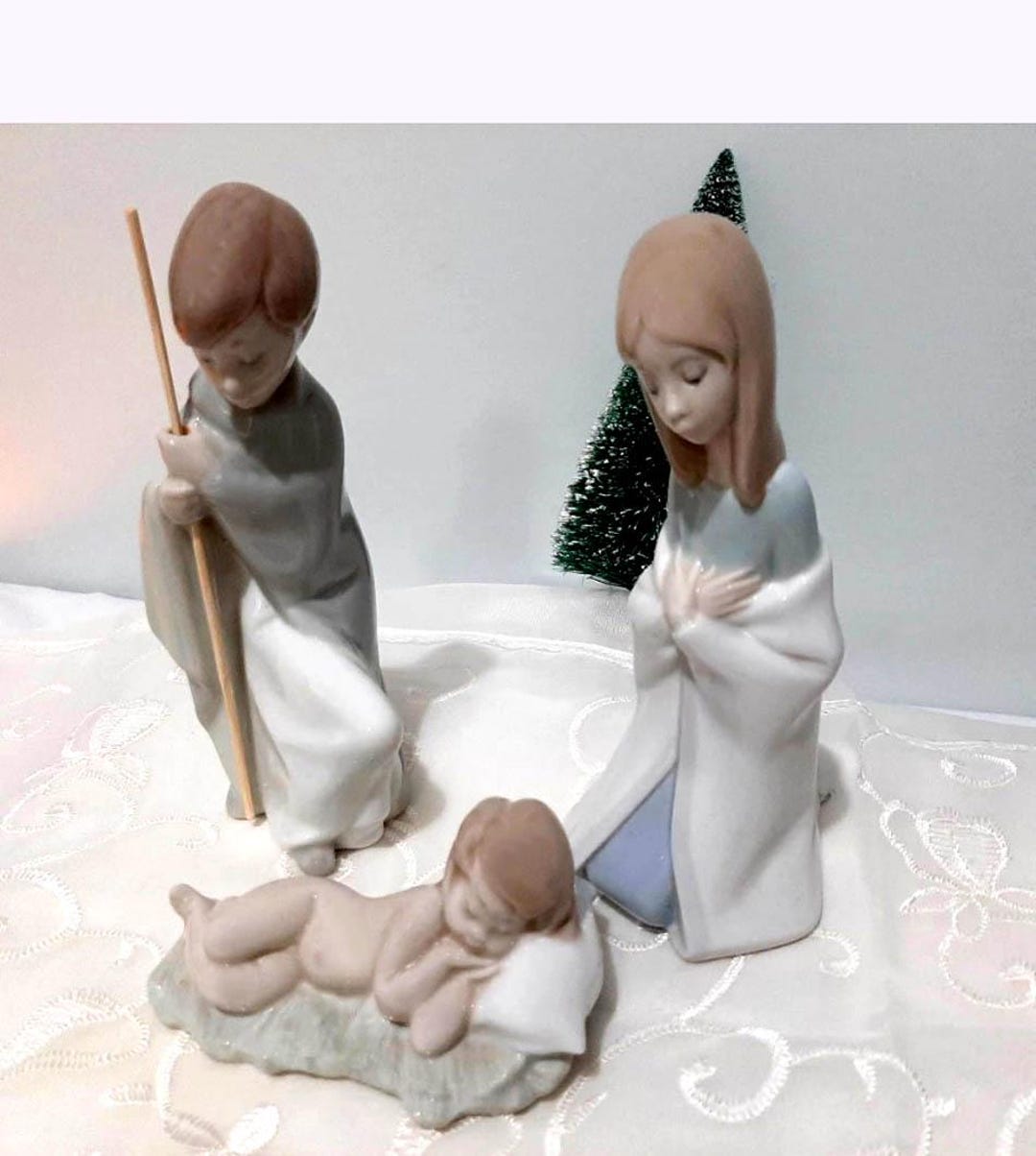 LLADRO HOLY FAMILY Set Nativity Virgin Mary Baby Jesus and Joseph ...