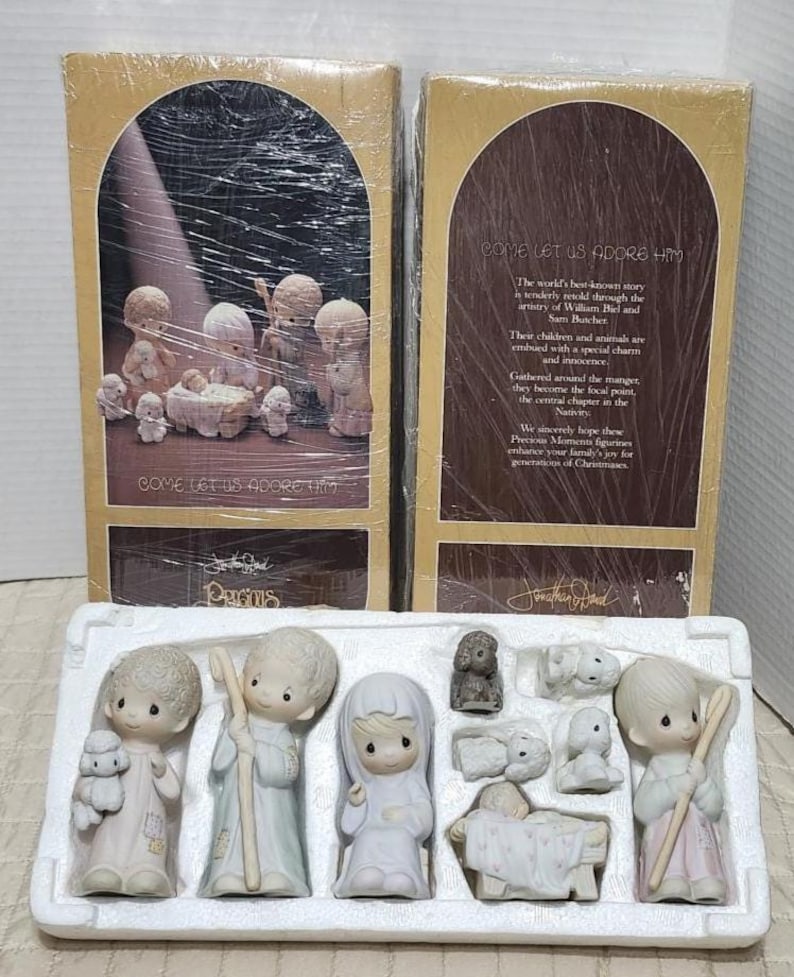REPLACEMENT PRECIOUS Moments Nativity Set E-2800 of 9 Pieces Selling ...
