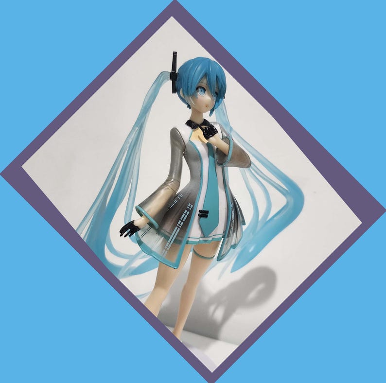 Hatsune Miku Beautiful Outfit Transparent Blue Tie White Shoes Long ...