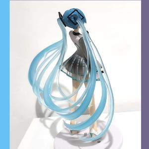 Hatsune Miku Beautiful Outfit Transparent Blue Tie White Shoes Long ...