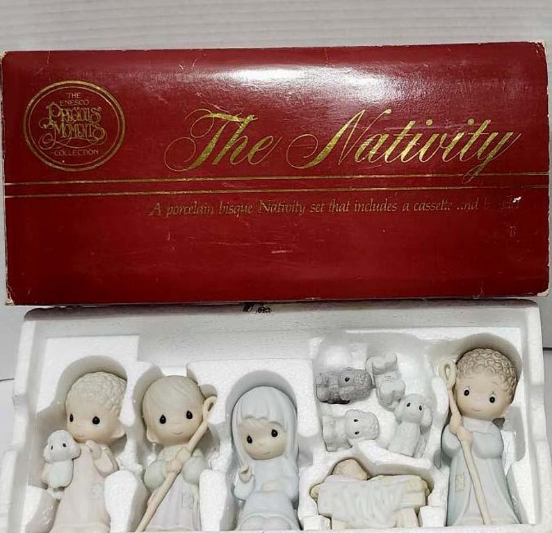 REPLACEMENT PRECIOUS Moments Nativity Set E-2800 of 9 Pieces Selling ...