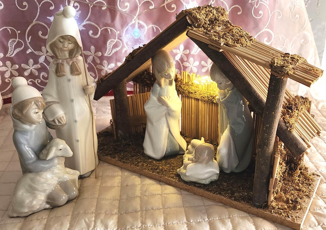 Lladro NATIVITY SET Holy Family: Mary Jesus Joseph Plus Shepherd Boy ...
