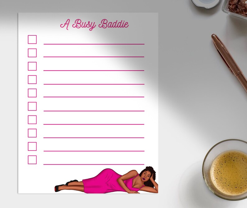 A Busy Baddie to Do List Notepad - 25 Sheets - Etsy