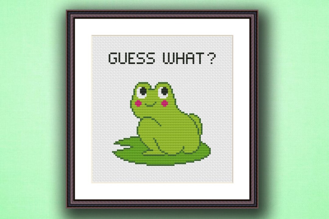 Funny Frog Butt Cross Stitch Pattern PDF Guess What Embroidery MILF Man I Love Frogs Toad - Etsy