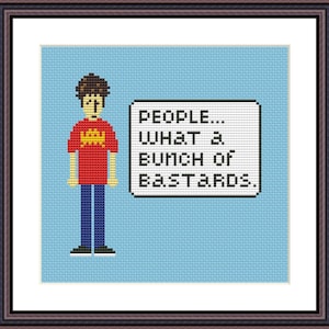 The IT Crowd Roy and Moss Funny Cross Stitch PDF Pattern Geeky Cross ...