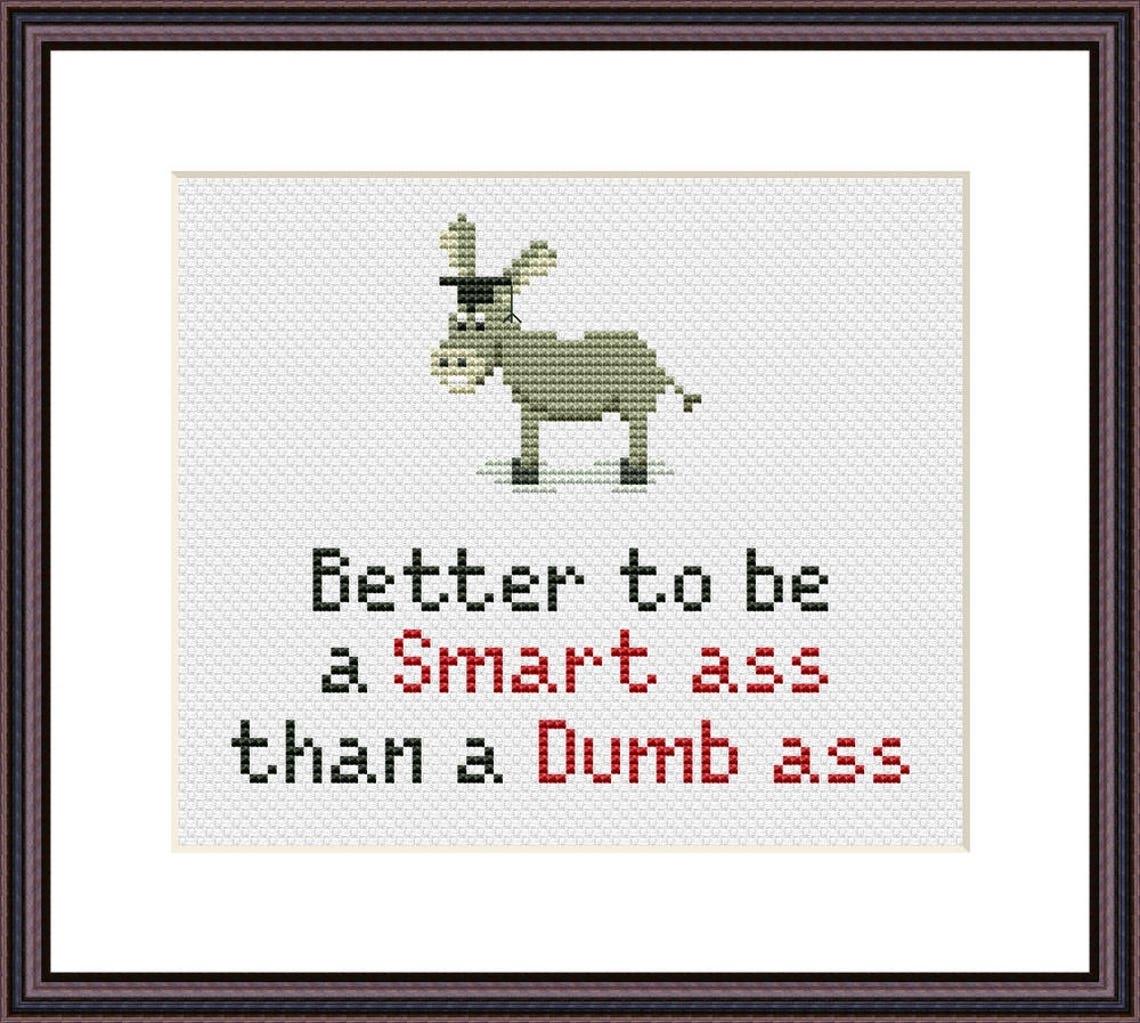 Smart Ass Graduation Funny Cross Stitch Pattern PDF - Funny Popular ...