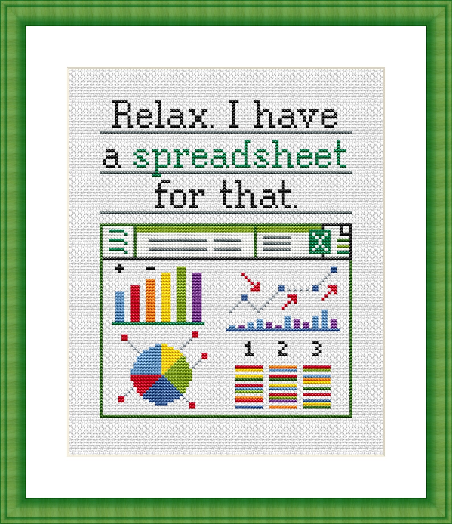Relax I Have a Spreadsheet for That Funny Cross Stitch PDF Pattern ...