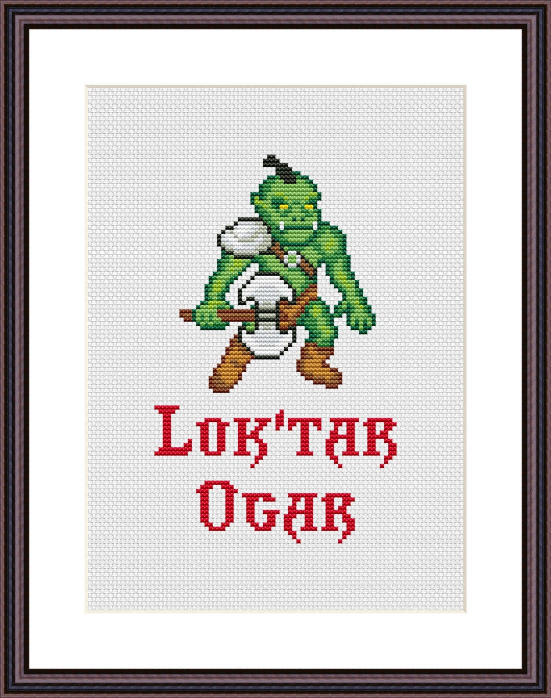 Video Game Funny Cross Stitch Pattern PDF Lok'tar Ogar Vicktory or ...
