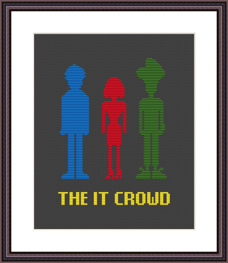 The IT Crowd Silhouette Funny Cross Stitch PDF Pattern Geeky Cross ...