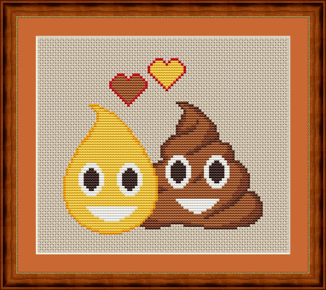 Poop Cross Stitch Pattern PDF - Pee and Poop in Love - Best Friends ...