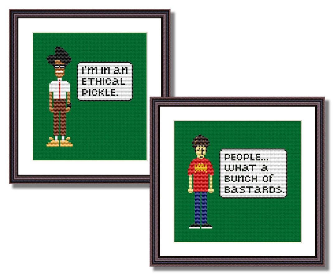 The IT Crowd Roy and Moss Funny Cross Stitch PDF Pattern Geeky Cross ...
