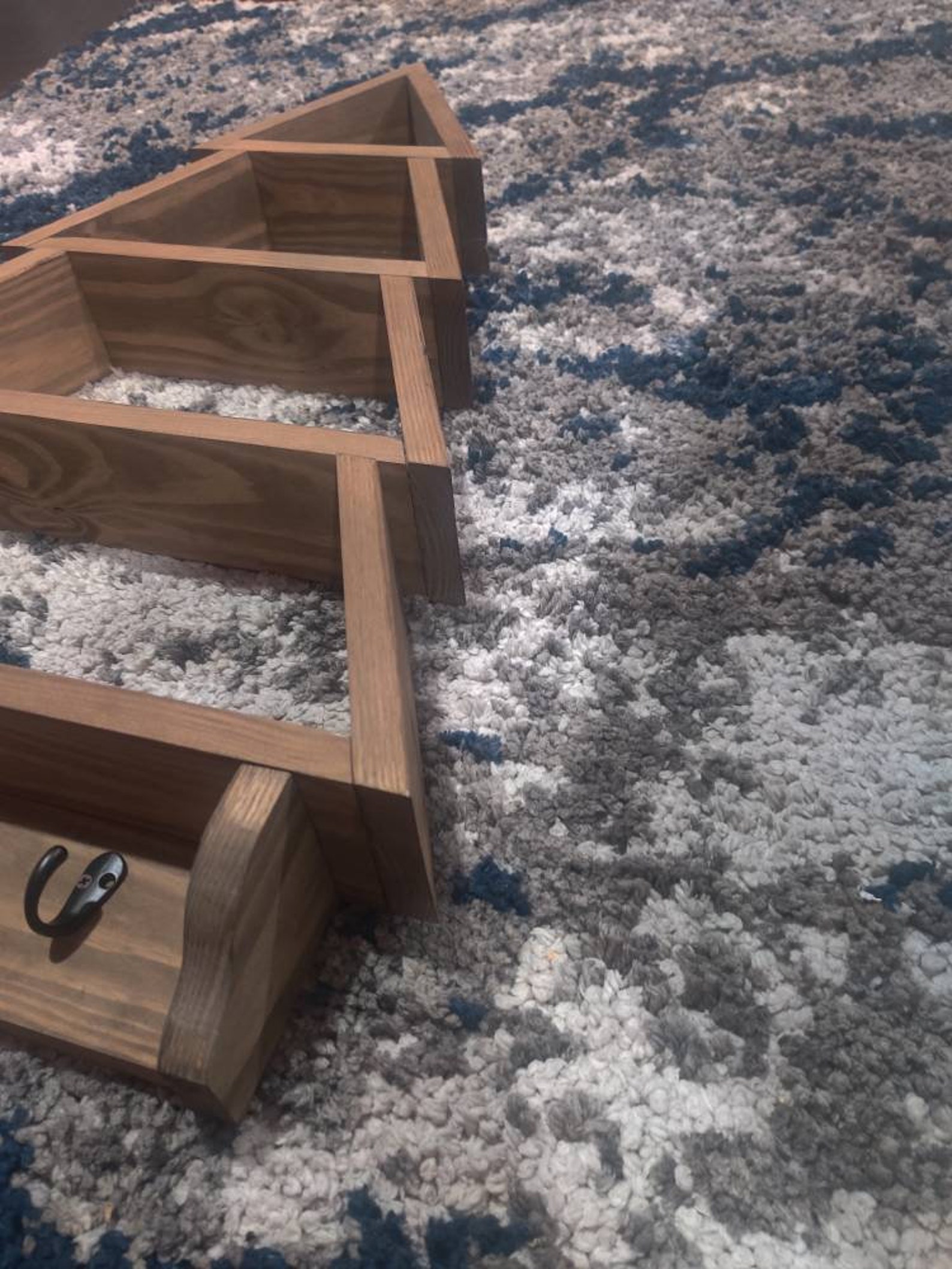 Christmas Tree Shelf Key Chain Holder Rack Stocking Hanger Wood Hand ...