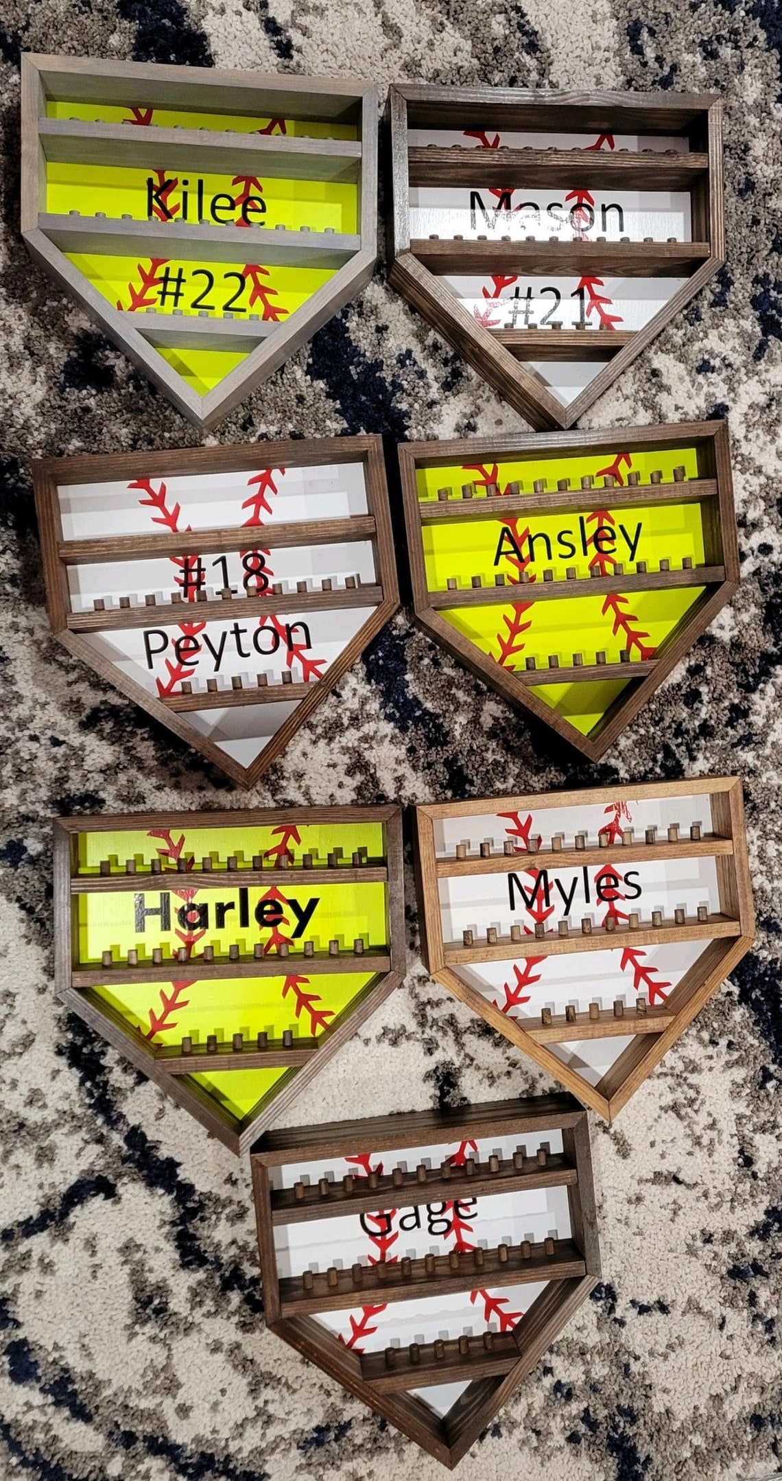 Baseball or Softball Homeplate Ring Display Case Custom - Etsy