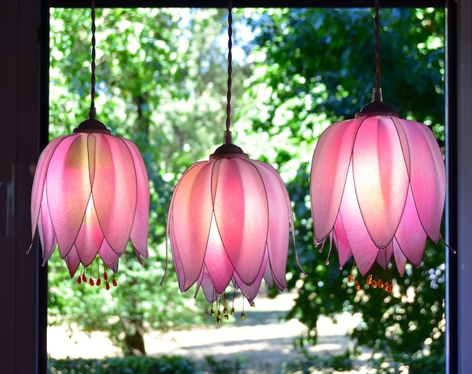 Hanging Lamp 3 Lights Flower Shape Romantic Style Country - Etsy