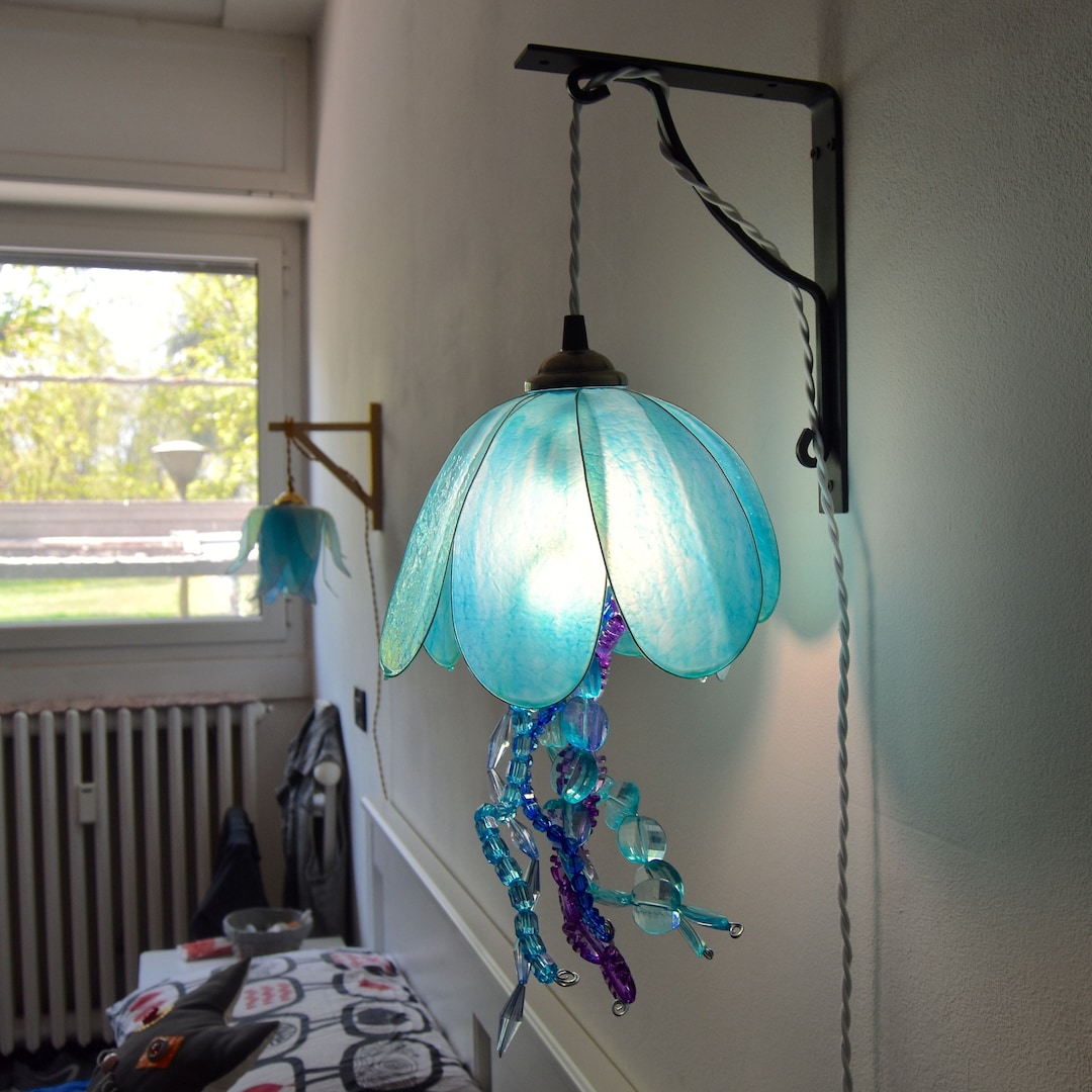 Wall Lamp Jellyfish Shape READY TO SHIP, Lamps for Space-saving Bedside ...