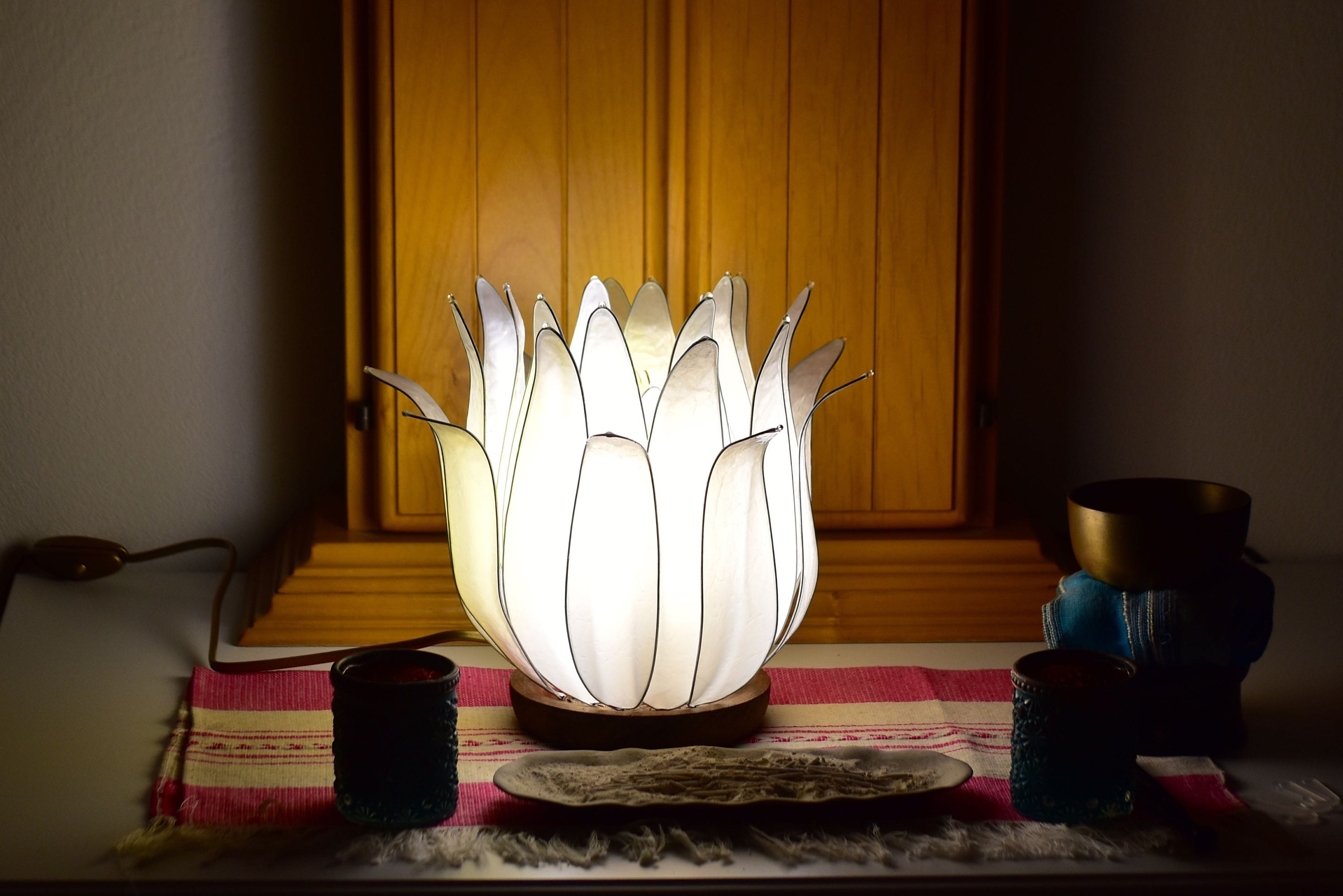 Table lamp lotus lamp magic lamp flower lamp white | Etsy