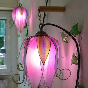 Fairytale 3-light Wall Lamp MADE TO ORDER, Bright Buds of Climbing Rose ...