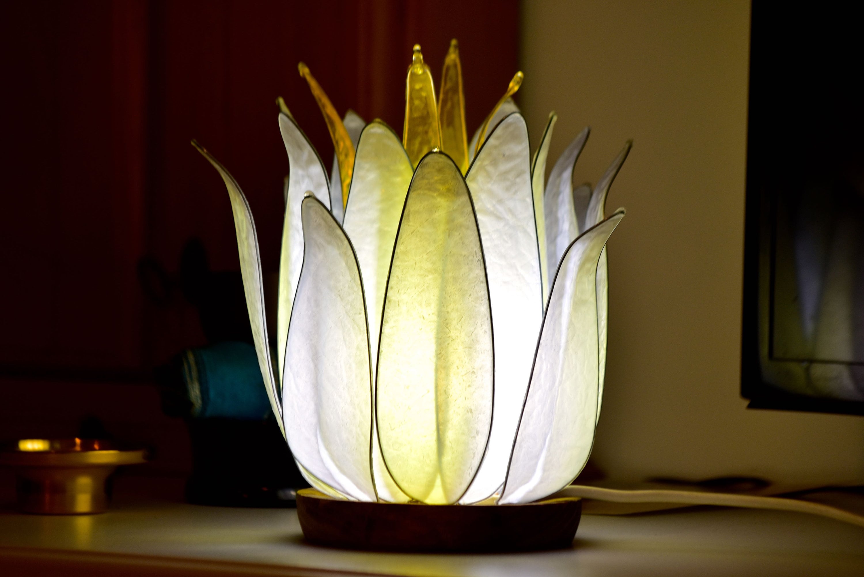Table lamp lotus lamp magic lamp flower lamp white | Etsy