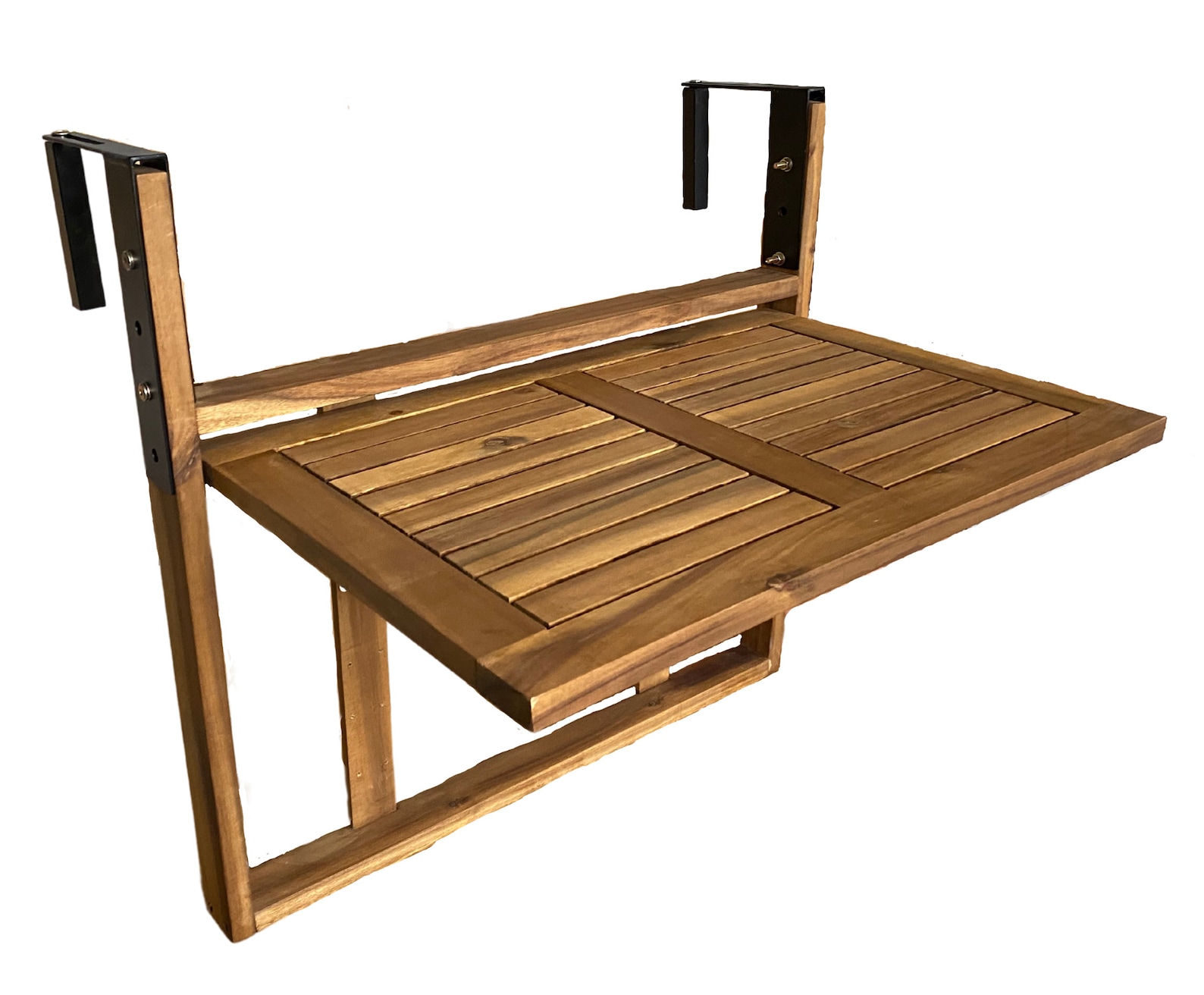 Acacia Hardwood Folding Balcony Table Space-saving, Adjustable Height ...
