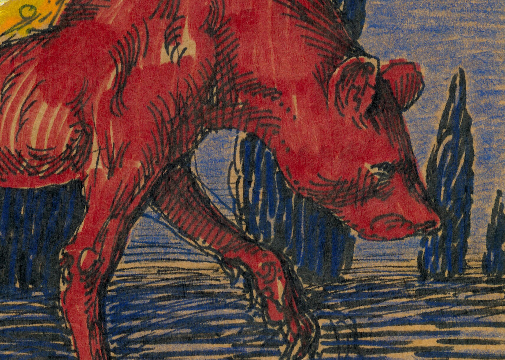 Taming the Red Beast Original Drawing die Zähmung Des - Etsy