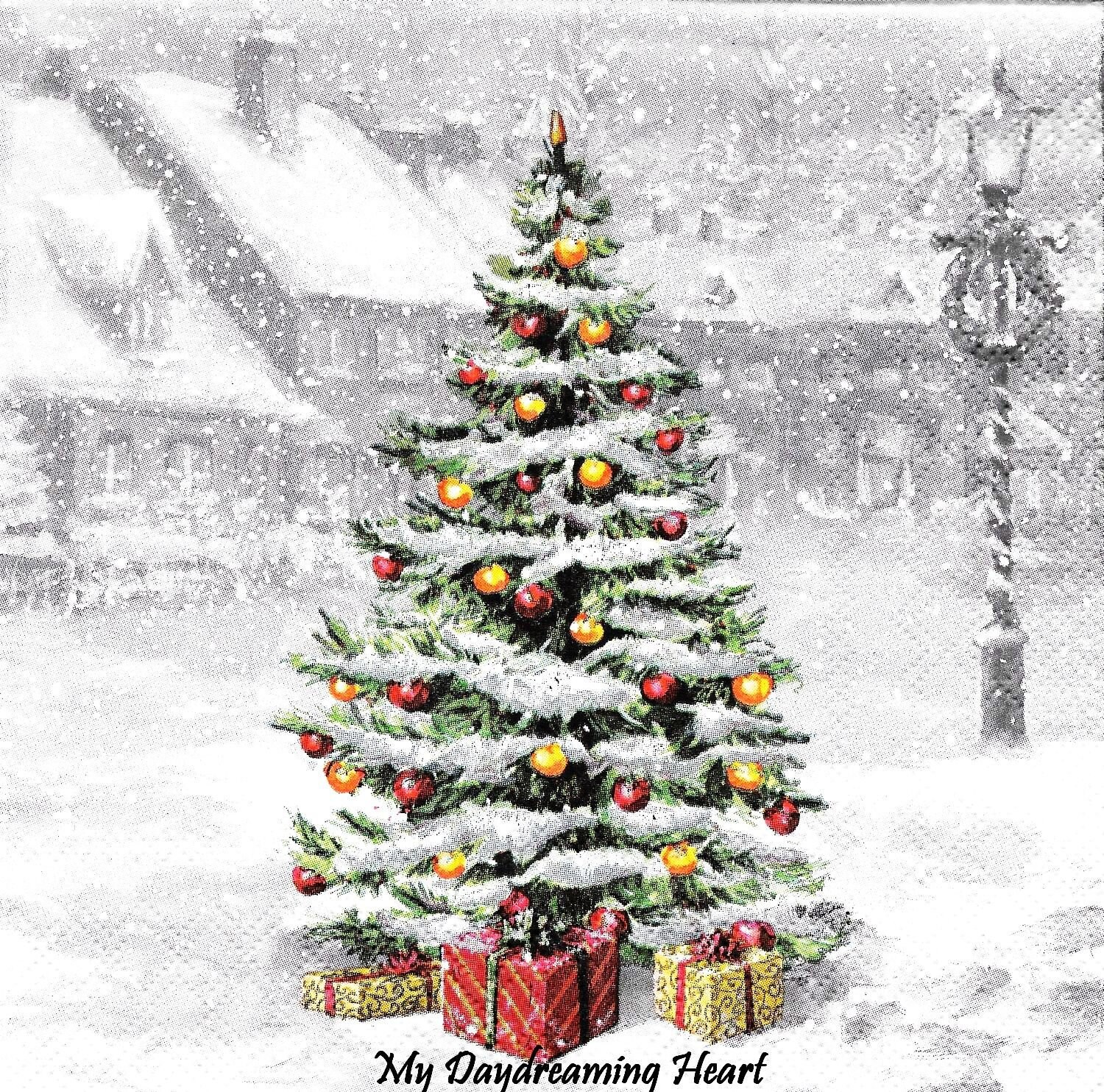 Winter Christmas Tree Scene