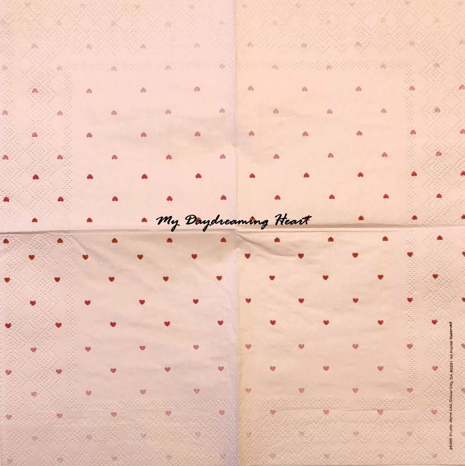 Faded Hearts Decoupage Napkins Pink Valentine Hearts Decoupage - Etsy