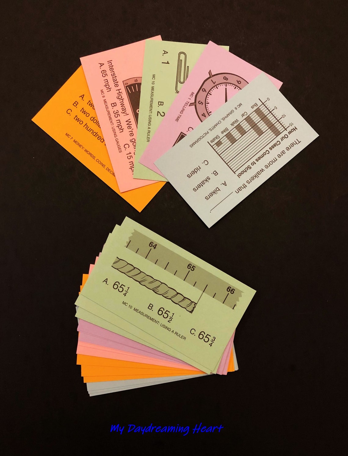 Set of 10 Flashcards Math Learning Game Cards for Your Planner | Etsy