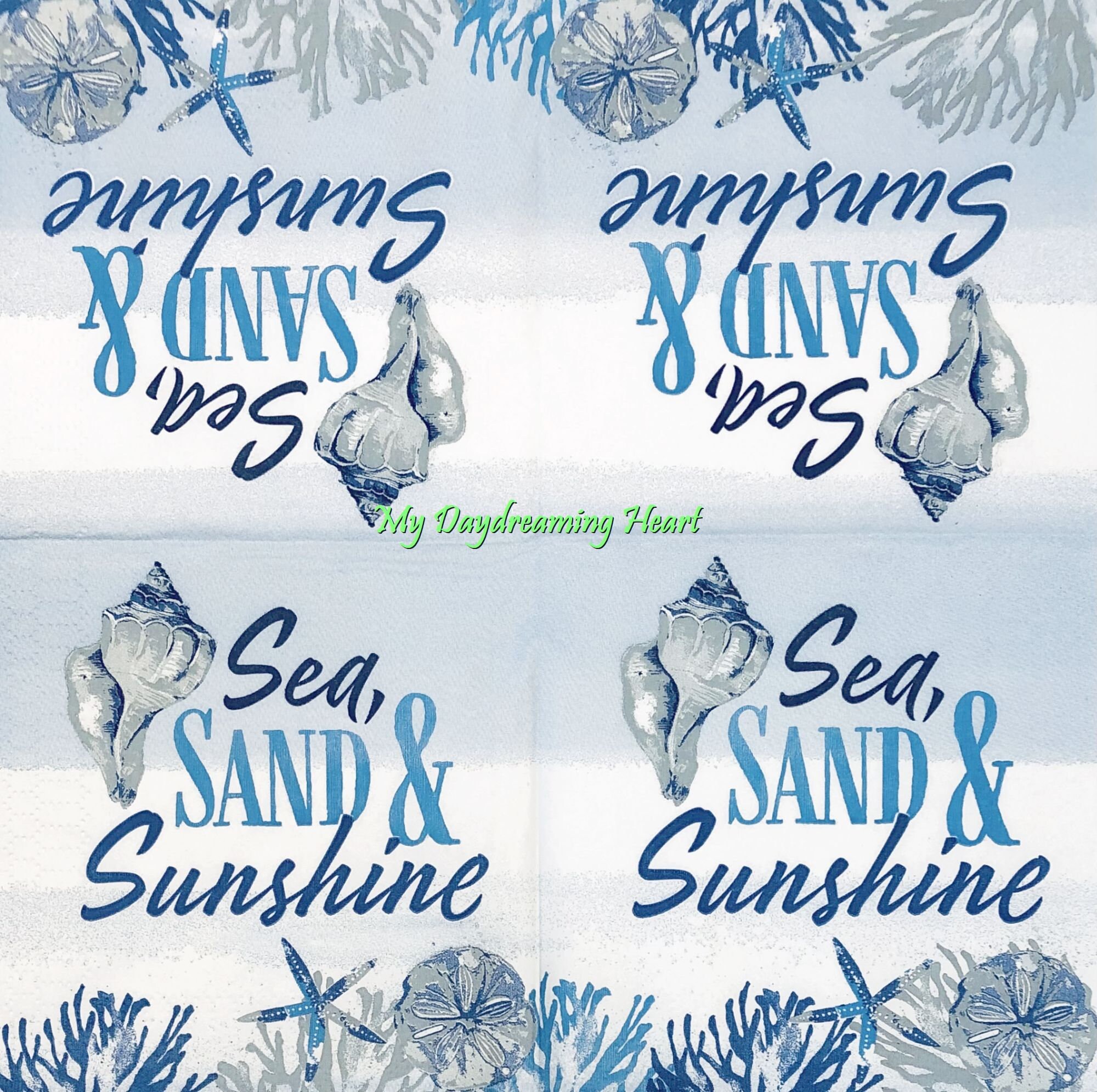 Seashells Decoupage Coastal Napkins Beach & Ocean Cocktail - Etsy