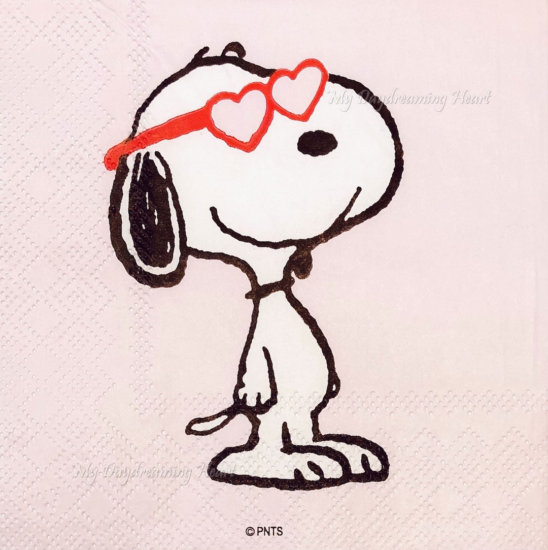 Snoopy Decoupage Napkins Set of 2 Beverage 10" X 10" Peanuts Craft ...