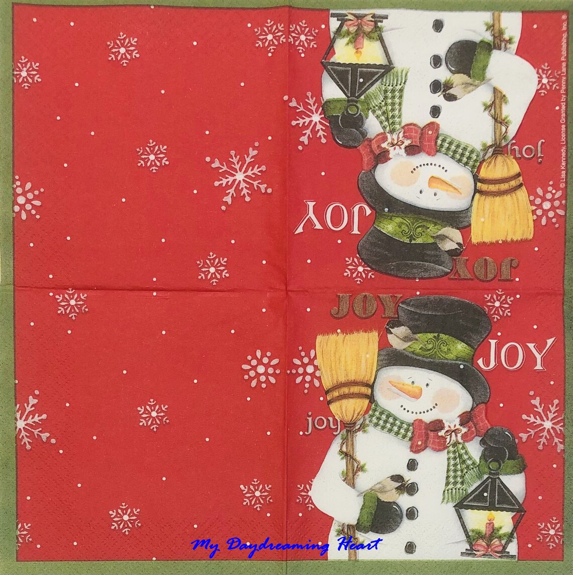 Jolly Snowman Paper Napkins Snowman With Birds Napkin for - Etsy