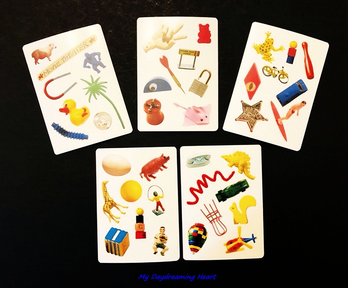 I Spy Game Cards Set of 5 Double Sided for Your Junk Journals | Etsy