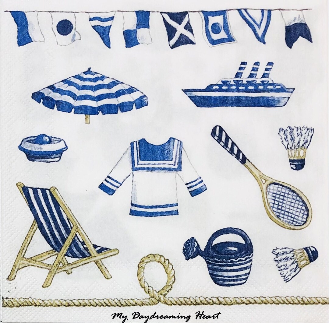 Vintage Nautical Decoupage Napkins Vintage Cruise Decoupage Napkins ...