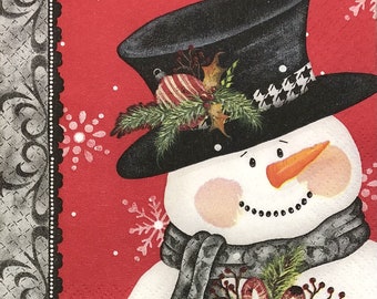 Snowman Napkin - Etsy