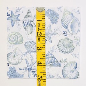 2 Seashells Coastal Decoupage Beverage Napkins for Crafts Decoupage ...