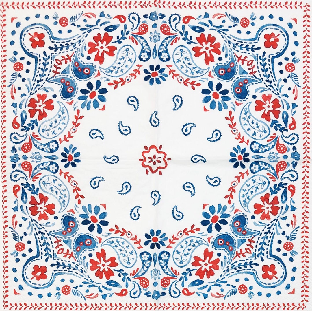Bandana Decoupage Napkins 2 Beverage 10 X 10 Craft Napkins - Etsy