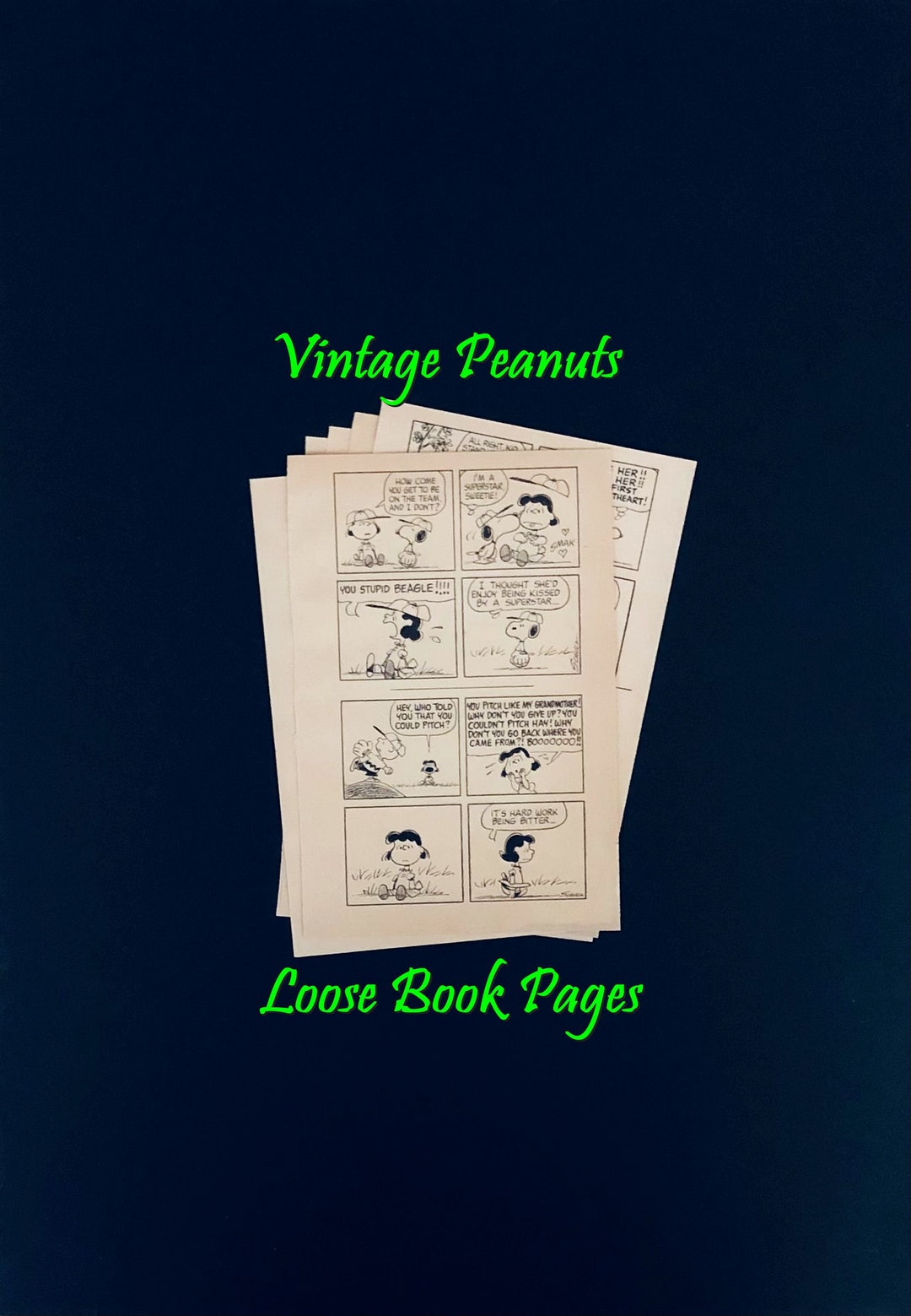Vintage Peanuts Book Pages Paper Pack for Junk Journals, Planners ...